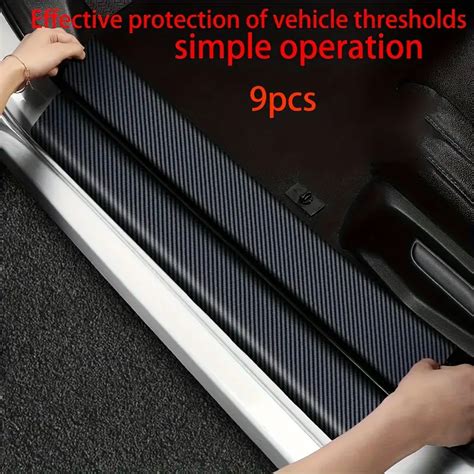 9개 자동차 도어 씰 프로텍터 최대 보호를 위한 탄소 섬유 비닐 랩 스티커 Temu Republic Of Korea