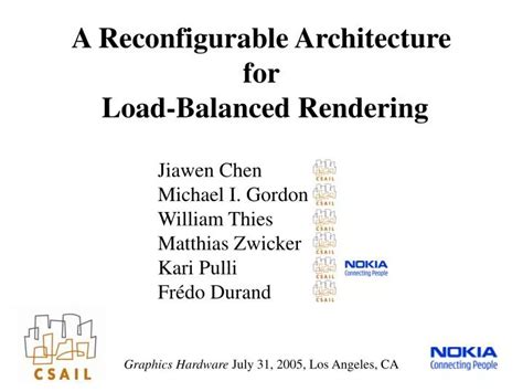Ppt A Reconfigurable Architecture For Load Balanced Rendering Powerpoint Presentation Id22102