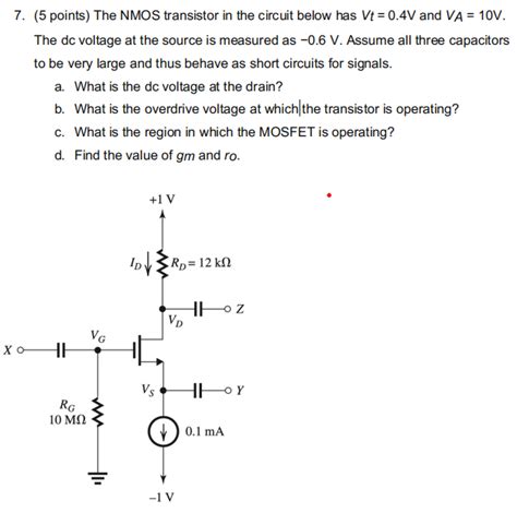 Solved Points The NMOS Transistor In The Circuit Chegg
