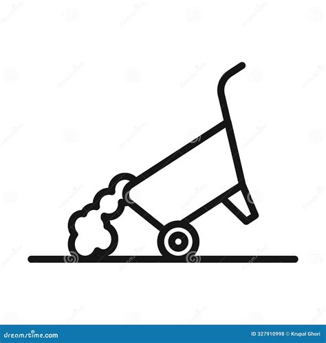 Wheelbarrow Unloading Icon Black Line Art Vector Logo Stock Vector Illustration Of Products