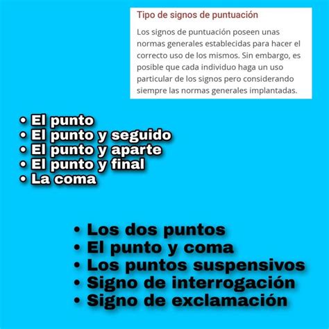 Tipos De Signos De Puntuaci N