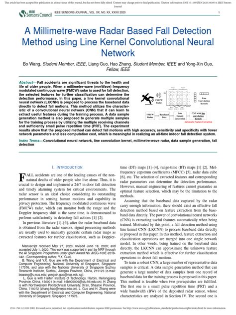A Millimetre Wave Radar Based Fall Detection Pdf Radar Extremely