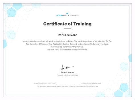 Rahul Sukare On Linkedin React Training Internshala Internshalatrainings Share