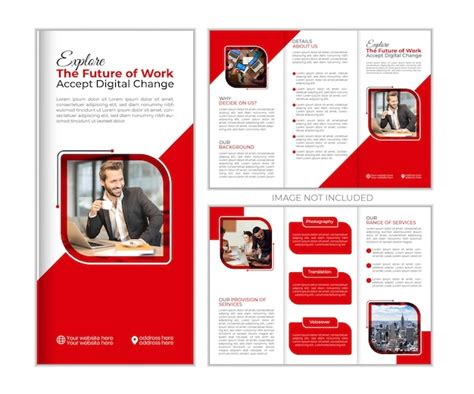 현대적 인 트리폴드 브로셔 템플릿 디자인 프리미엄 벡터