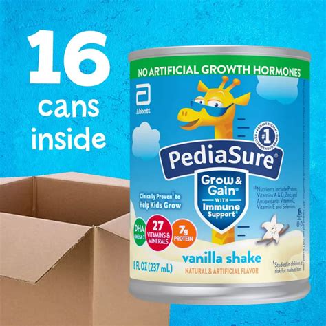 Pediasure Grow And Gain With Immune Support Nutritional Shake Vanilla
