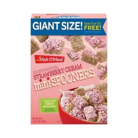 Malt O Meal Cereal Mini Spooners Strawberry Cream 36 Oz Pack Of 8