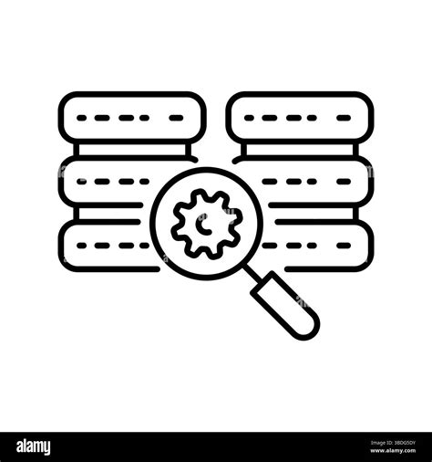 Database Query Optimization Black Line Icon For Digital And Print