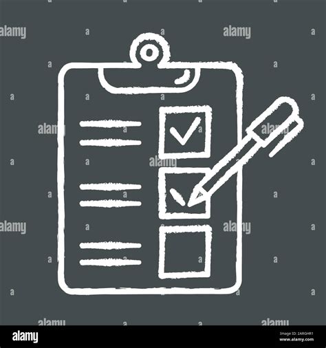Survey Questionnaire Form Chalk Icon Checklist Customer Service Rating Review Feedback