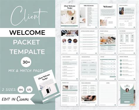 Client Welcome Packet Template Canva, Client Proposal Template, Virtual Assistant, Services and ...