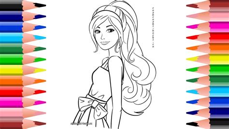 ระบายสี บาร์บี้ แสนสวย Coloring Book Barbie Youtube