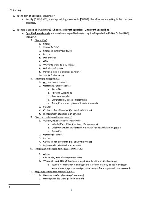 Psc Notes 002 1 Q1 Part A Is The Firm Of Solicitors In Business A Yes By [doing Xyz] We
