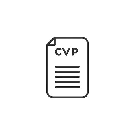 Line Art Icon Of A Document Labeled Cvp Premium Ai Generated Vector