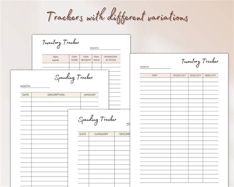 Printable Tracker Bundle Templates Daily Mood Tracker Debt Tracker Expense Tracker Password