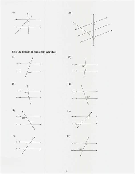 Find The Measure Of Each Angle Indicated Worksheet Answers — Db