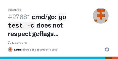 Cmdgo `go Test C` Does Not Respect Gcflags Sometimes · Issue 27681