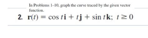 Solved In Problems Graph The Curve Traced By The Chegg