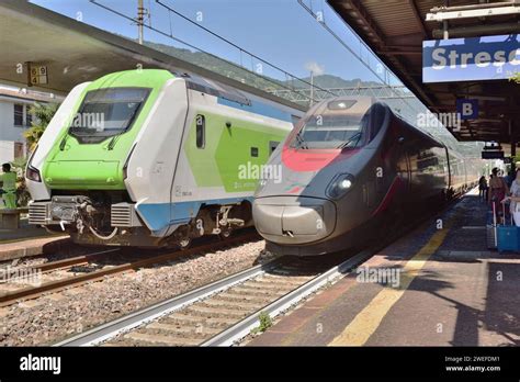 A Trenord Class Etr421 Waits At Stresa Station With A Service To A Trenord Class Etr421 Waits At Stresa Station With A Service To