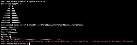 Python Mario More Check50 Help R Cs50