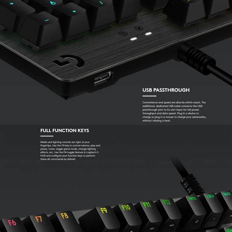 Logitech G Carbon Lightsync RGB Wired Mechanical Gaming Keyboard With GX Switches Linear