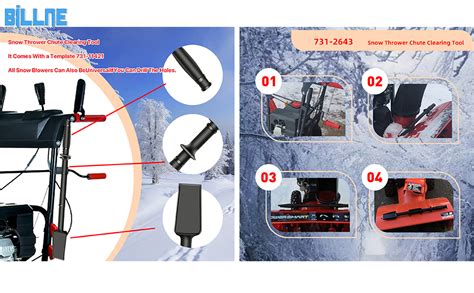 Amazon.com: BiLLNE 731-2643 Snow Thrower Chute Clearing Tool Compatible with for MTD Snow Blower ...