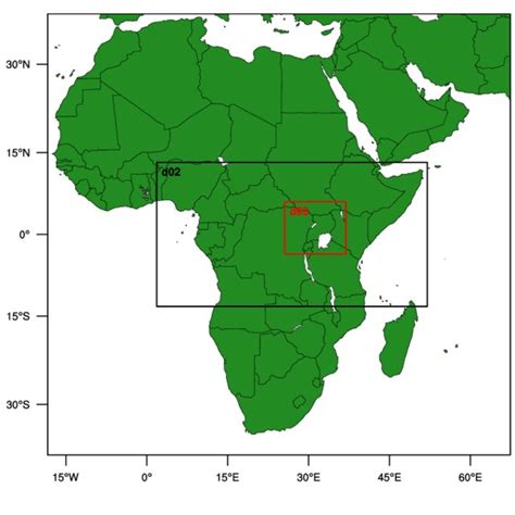 The Figure Shows The Domains Used In Running Wrf Model Download Scientific Diagram