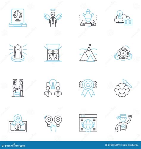 Economic Expansion Linear Icons Set Growth Prosperity Development