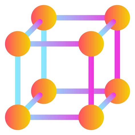 Ícone De Estrutura Química Célula Molecular De Gradiente De Cor Isolada