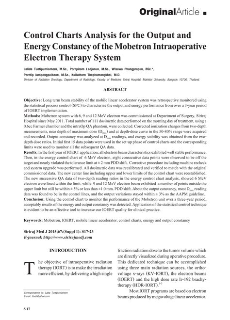 Pdf Control Charts Analysis For The Output And Energy Constancy Of