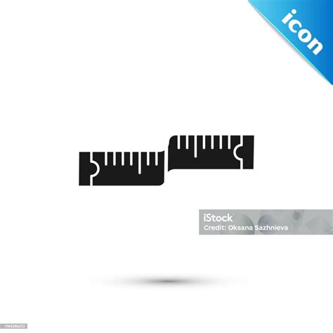 흰색 배경에 격리 된 검은 색 테이프 측정 아이콘입니다 측정 테이프 벡터 일러스트레이션 개념에 대한 스톡 벡터 아트 및 기타 이미지 Istock