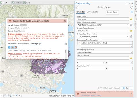 Project Raster Data Error 99999999 Esri Community