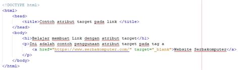 Cara Membuat Link Pada Html Serba Komputer