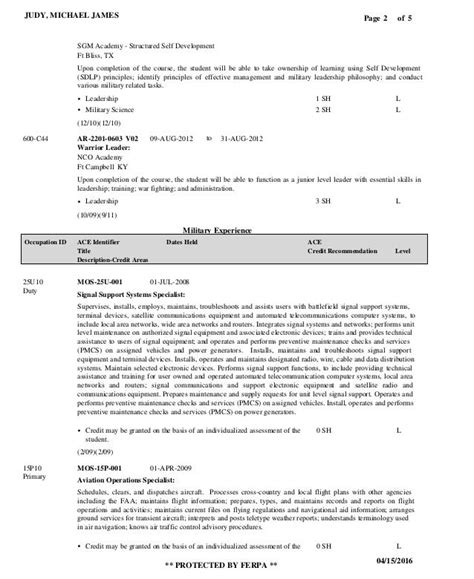 Military Transcript