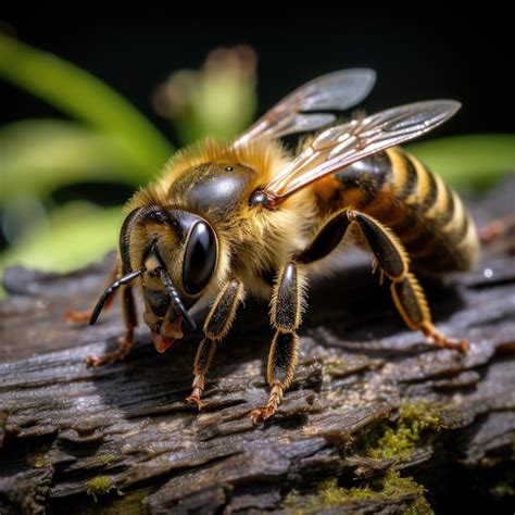 Premium Photo Close Up Of Bee Standing On Tree Branch In Nature On