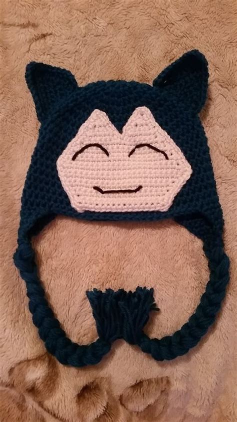 Crocheted Snorlax Earflap Hat By Krafty Mix Crocheted Item Handmade