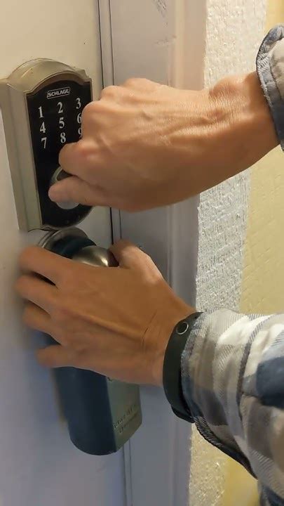 How to unlock and to lock a Schlage keyless door lock - YouTube