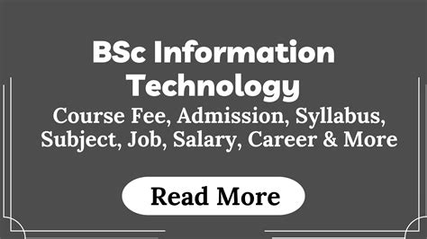 Bsc Information Technology Course Fees Admission Syllabus Subject Job Salary Career And More