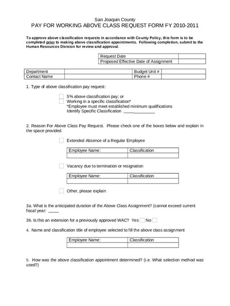 Working Above Classification Request Doc Template Pdffiller