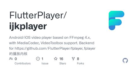 github flutterplayer ijkplayer android ios video player based on