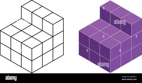 3d Isometric Cubes For Each Shape Using The Dotted Lines On A Dots Grid The Line Drawing Is On