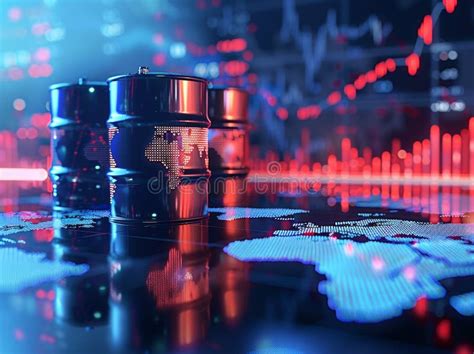 Increasing Oil Price Arrow Graph Of Oil Barrels Stock Image Image