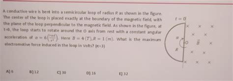 solved a conductive wire is bent into a semicircular loop of