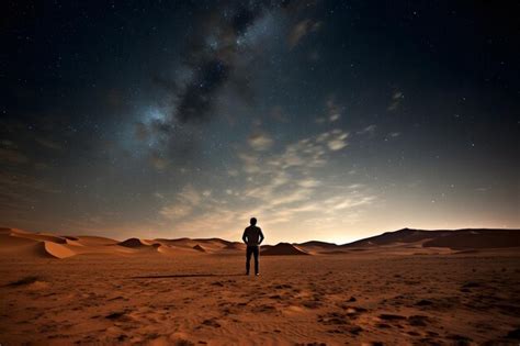 premium photo gazing into the cosmic abyss a man s journey of wonder