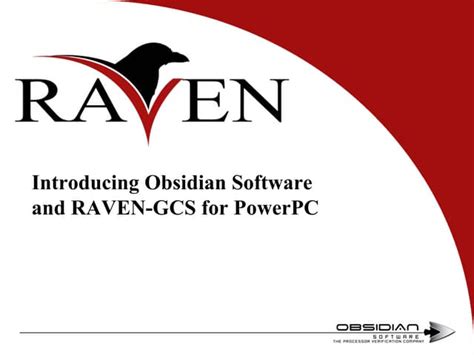 Introducing Obsidian Software And Raven Gcs For Powerpc Pdf