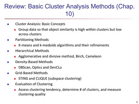 Chapter 11 Cluster Analysis Advanced Methodsppt