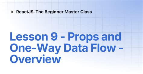 Lesson 9 Props And One Way Data Flow Overview Reactjs The