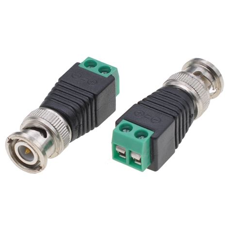 2 Pin Terminal Block Connector To Male Bnc Adapter Network Accessories Passive Components