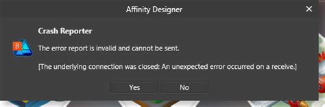 Crash Reporter Transmission Error Archive Designer Beta On Windows Threads Affinity Forum