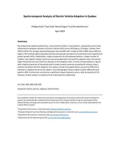 Fillable Online Spatio Temporal Analysis Of Electric Vehicle Adoption