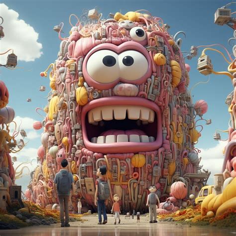 Premium Photo Giant 3d Cartoon Monster