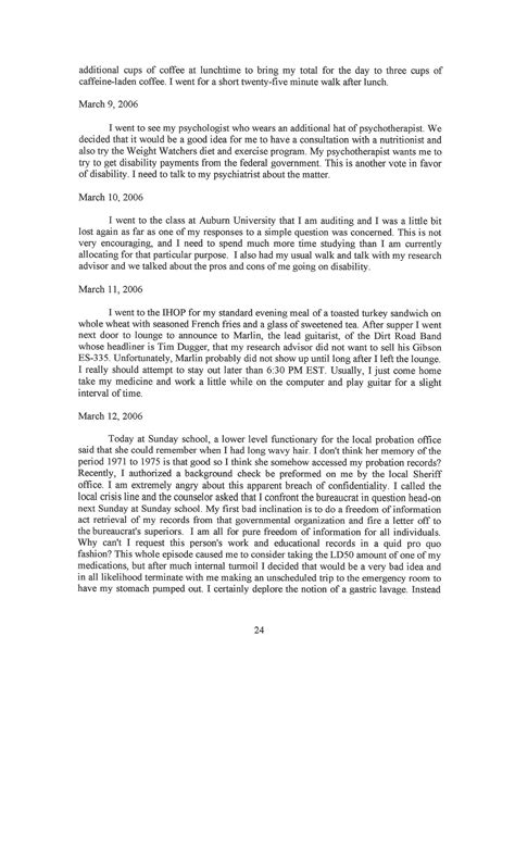 The Next Twelve Pages Of My 2006 Autobiographyjournal By James Pate Williams Jr Ba Bs Mswe